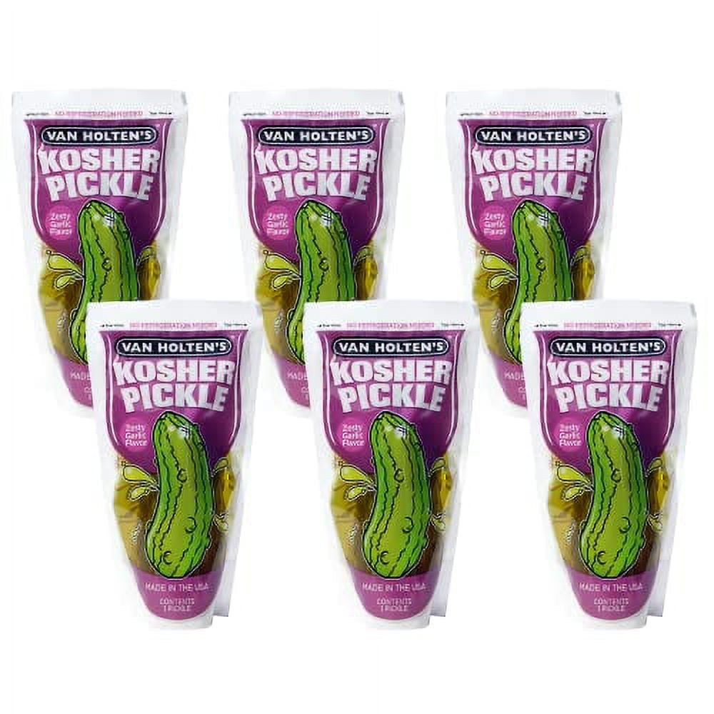 Van Holten's Pickles - Jumbo Kosher Garlic Pickle-In-A-Pouch - 6 Pack ...