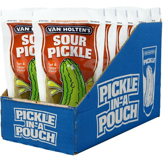 Van Holten's Jumbo Sour Pickle-In-A-Pouch 12 Pack Tart Tangy Pucker ...