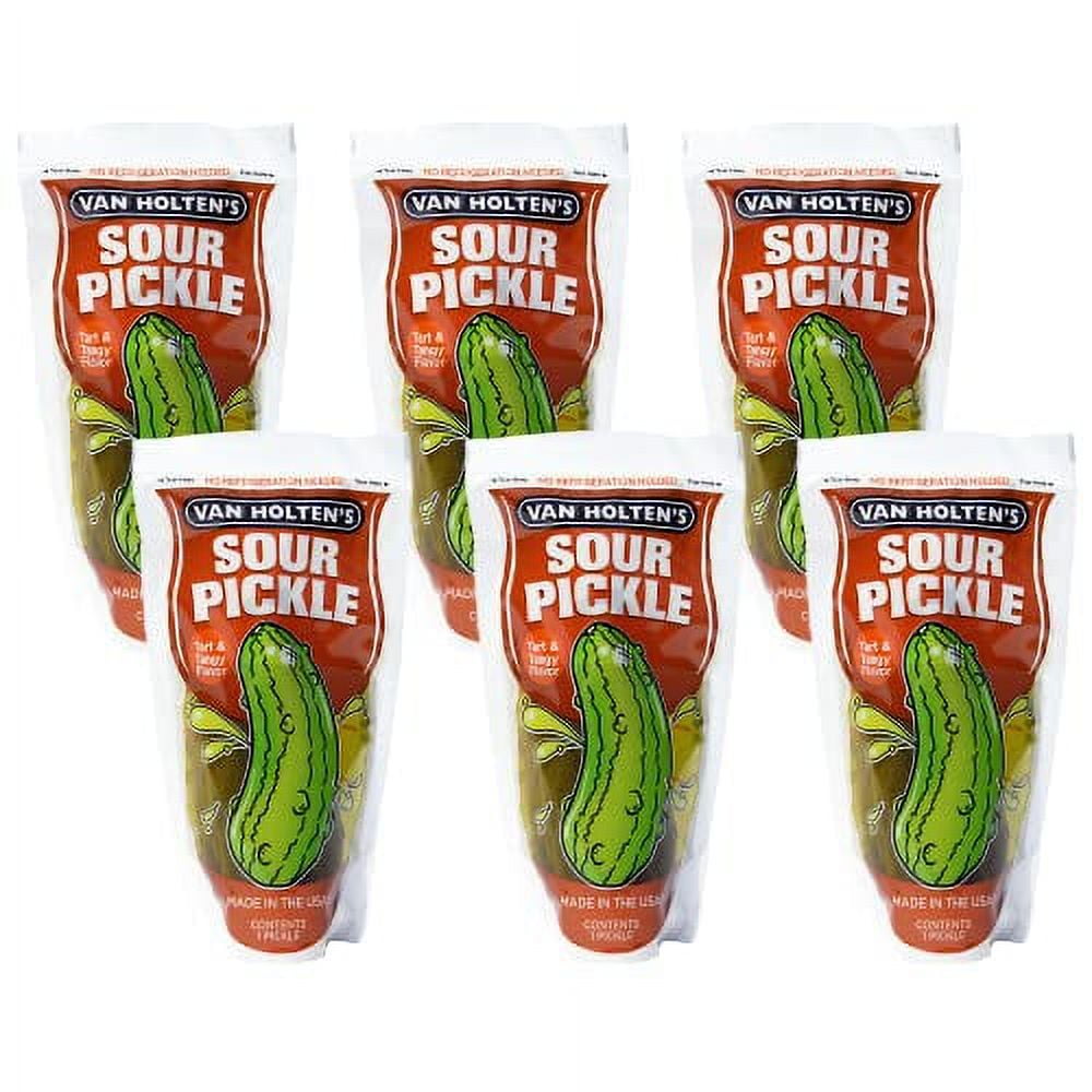 Van Holten's, Jumbo Sour Pickle-In-A-Pouch, 6 Pack - Walmart.com