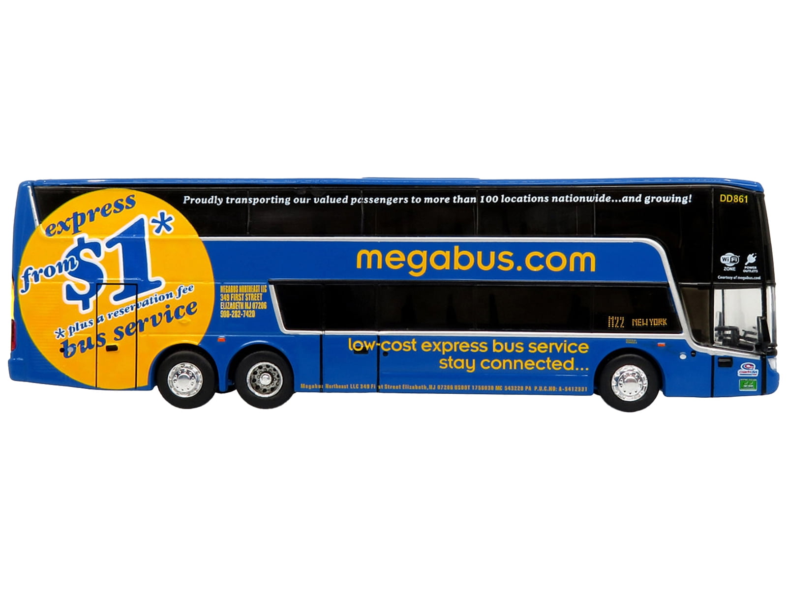 Van Hool TDX Double Decker Coach Bus "Megabus" "M22 Boston to New York ...