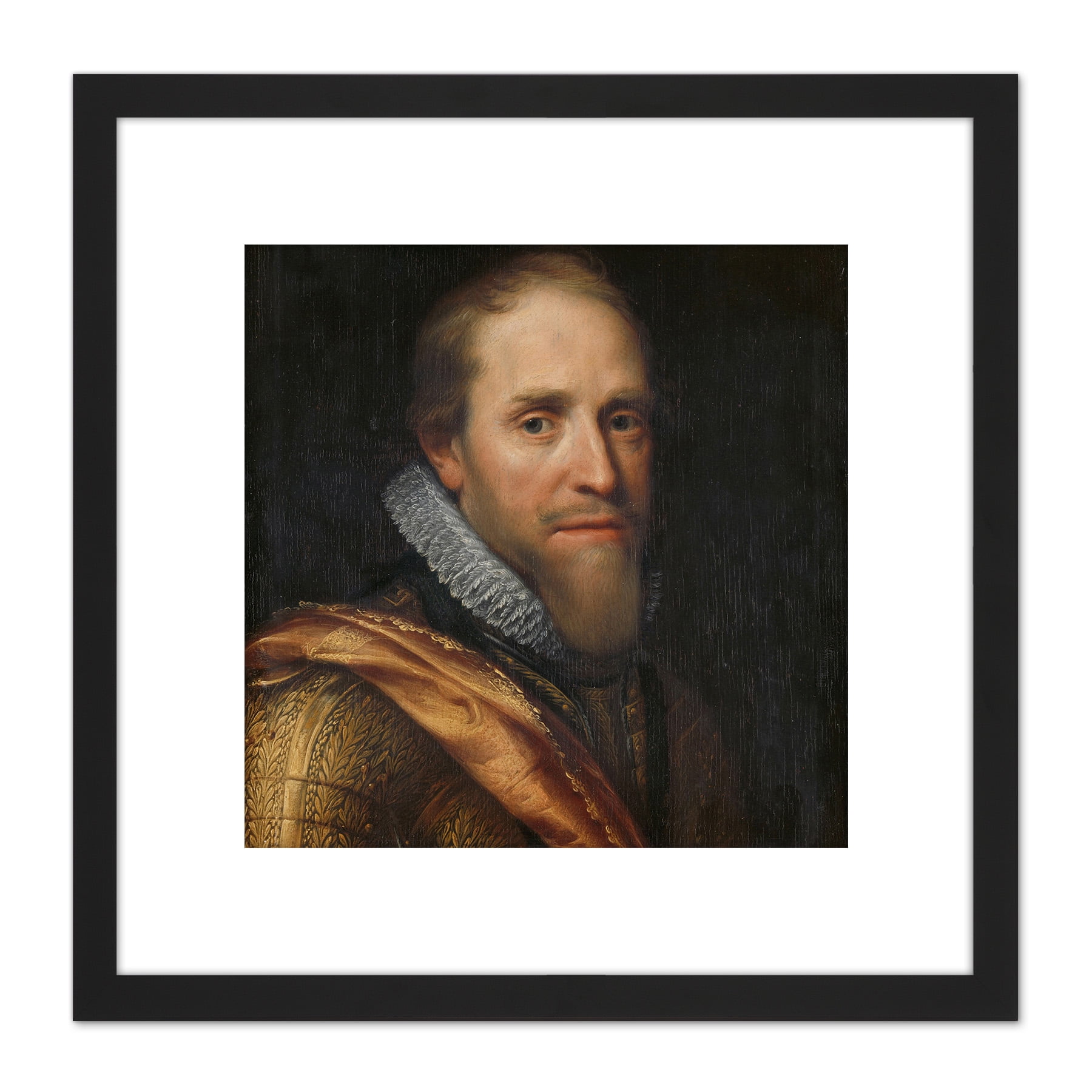 Van Mierevelt Portrait Maurice Prince Orange 8X8 Inch Square Wooden ...