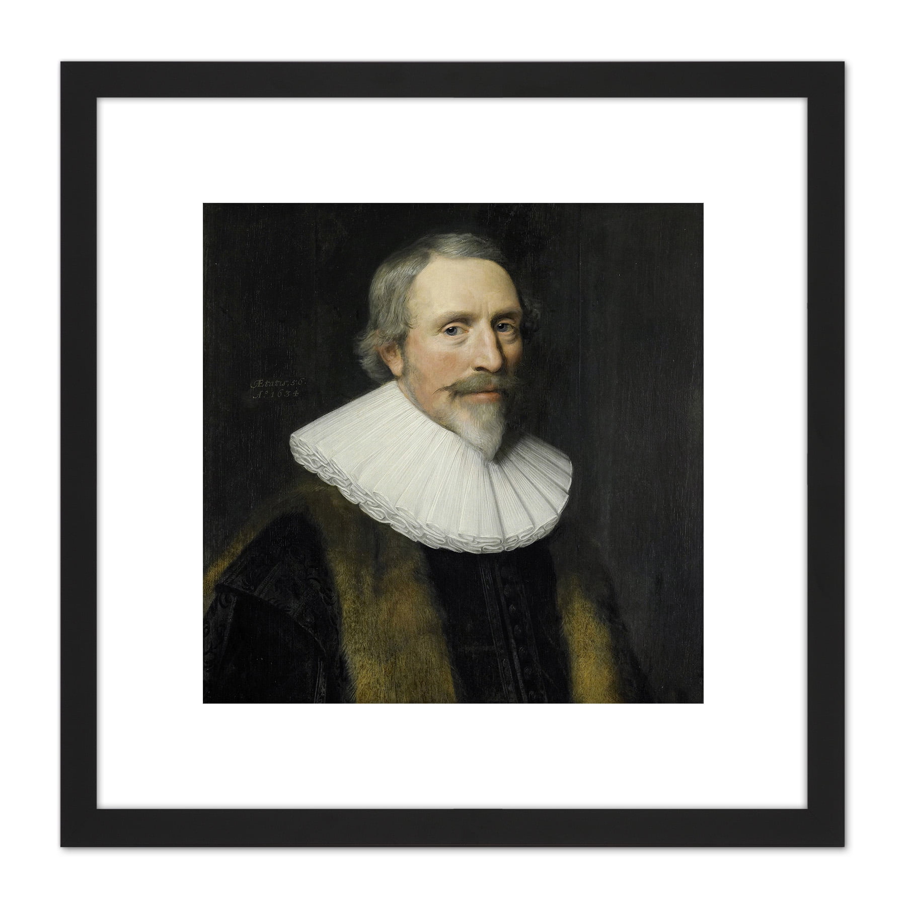 Van Mierevelt Portrait Of Jacob Cats Painting 8X8 Inch Square Wooden ...