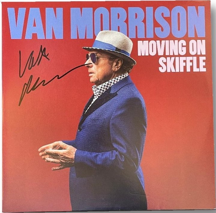 Van Morrison Autographed Record Album Sleeve Moving On Skiffle W/ Vinyl ...