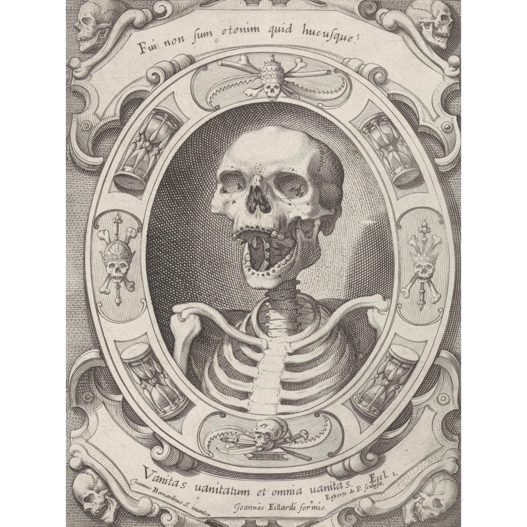 Van Panderen Bernardius Human Skeleton Bust Engraving Extra Large XL ...