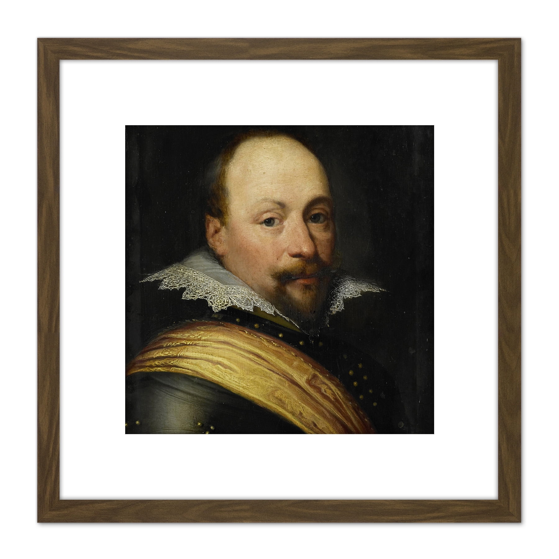 Van Ravesteyn Portrait Daniel Hertaing 8X8 Inch Square Wooden Framed ...