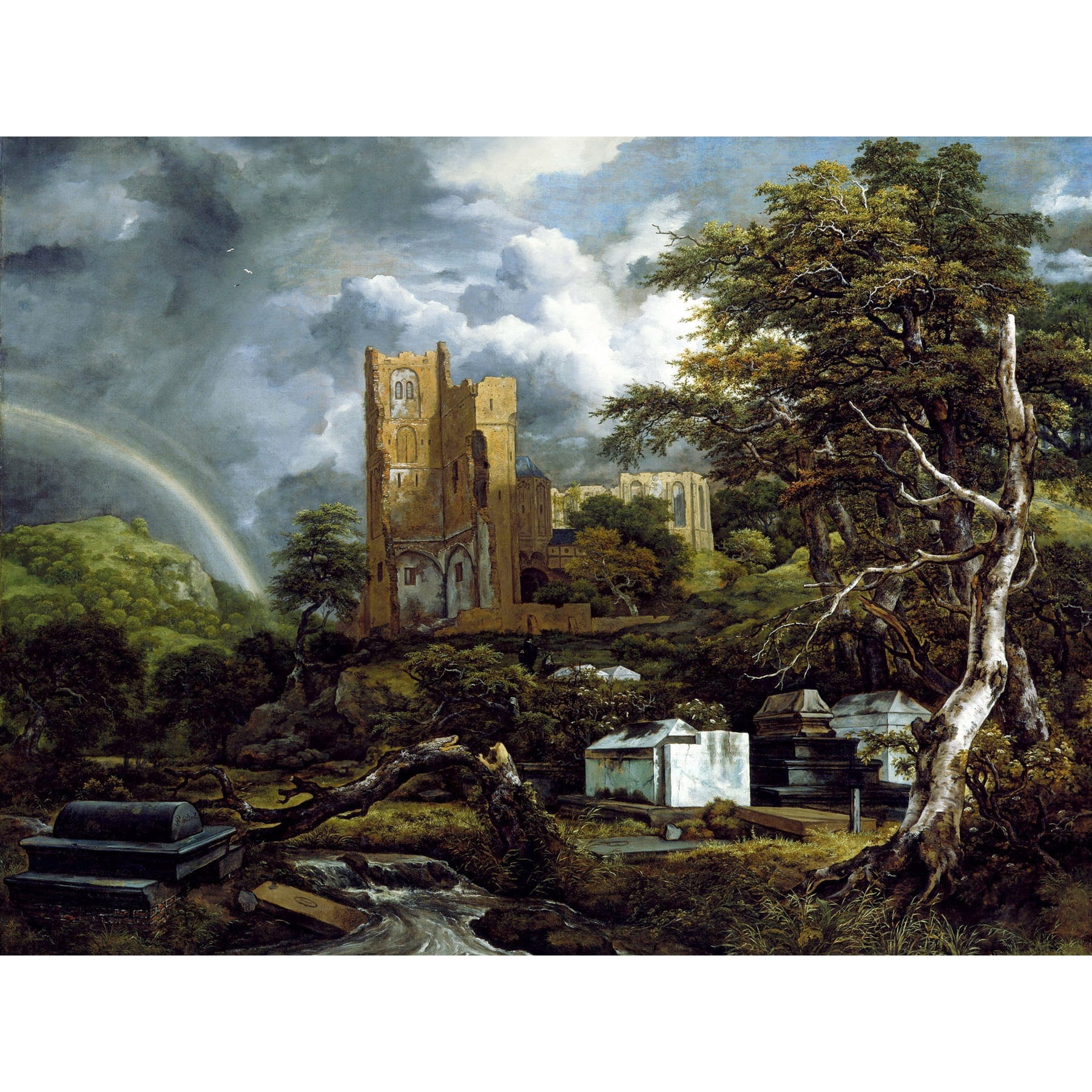 Van Ruisdael Jewish Cemetery Landscape Painting Extra Large Art Print ...