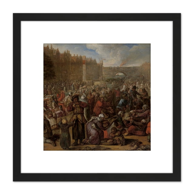 Van Veen Famished People Relief Siege Leiden 8X8 Inch Square Wooden ...