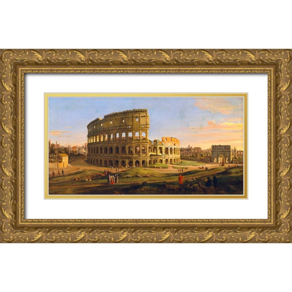 Van Wittel, Gaspar 24x14 Gold Ornate Wood Framed with Double Matting ...