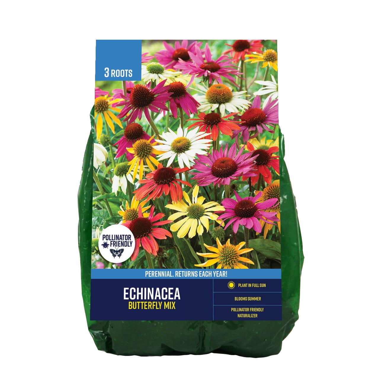Van Zyverden Echinacea Butterfly Mix 3ct Dormant Roots Full Sun, Multi ...