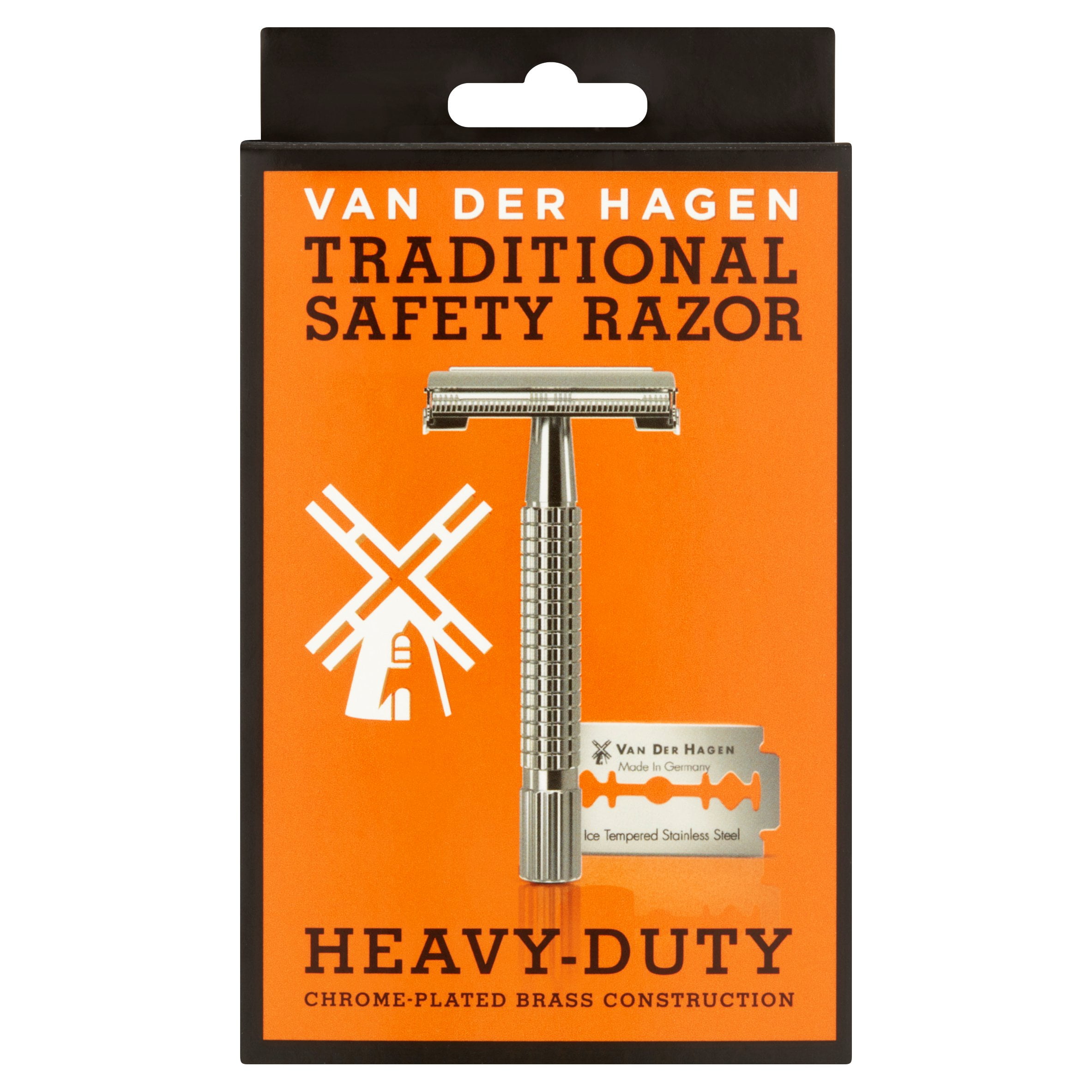 Van der Hagen Traditional Safety Razor Kit with 5 Stainless Steel ...
