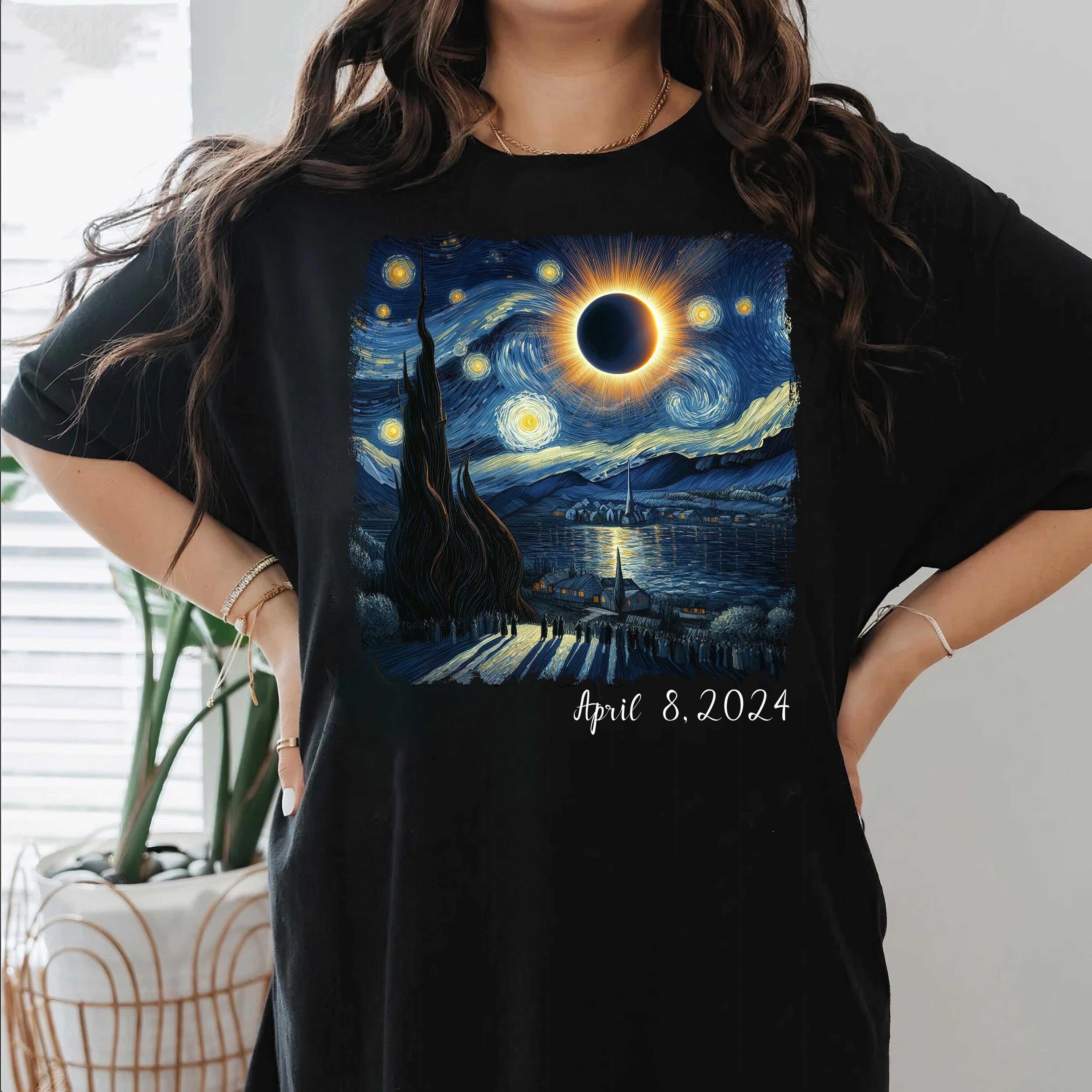 Van gogh Total Solar Eclipse 2024 Shirt, April 8th 2024 Shirt, Eclipse ...