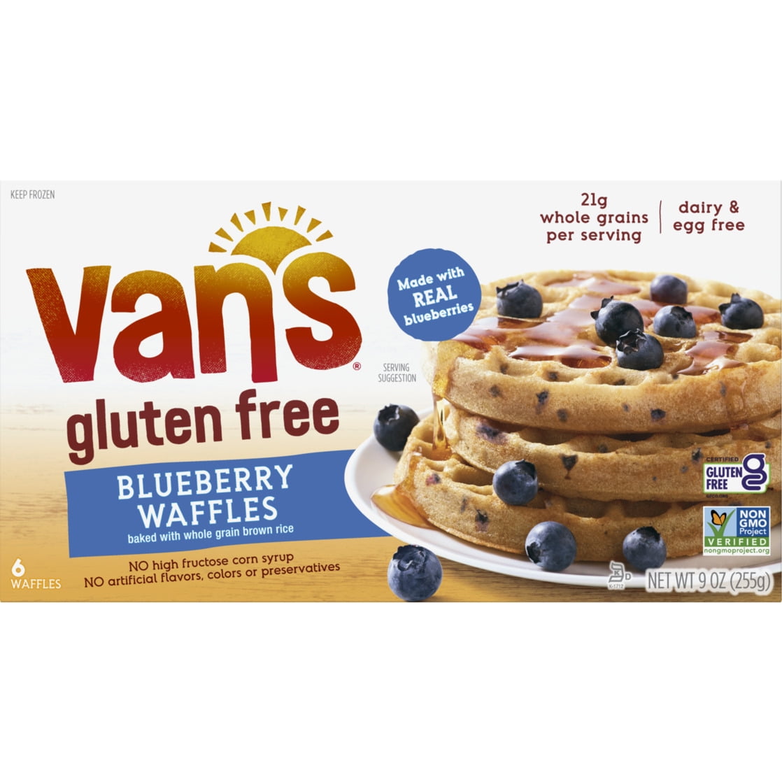 Van's® Frozen Waffle Gluten Free Blueberry 9oz - Walmart.com