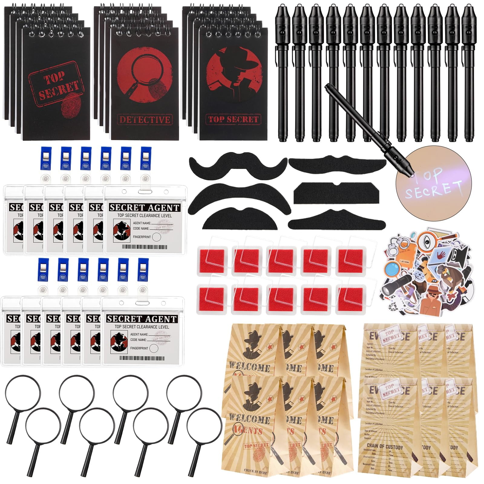 Vanblue 134Pcs Detective Party Favors Spy Kit Escape Room Birthday ...