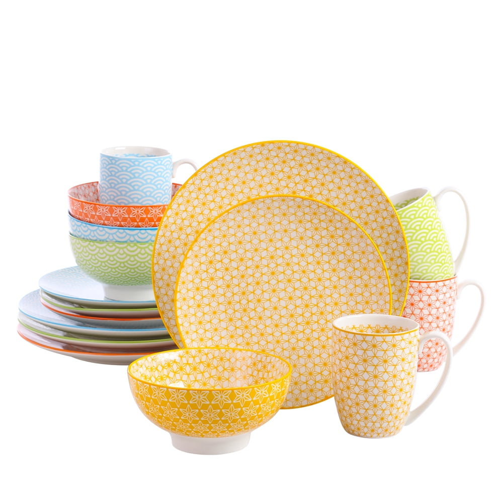 Vancasso 16/32 Pieces Porcelain Multi-Colour Japanese-style Dinnerware ...