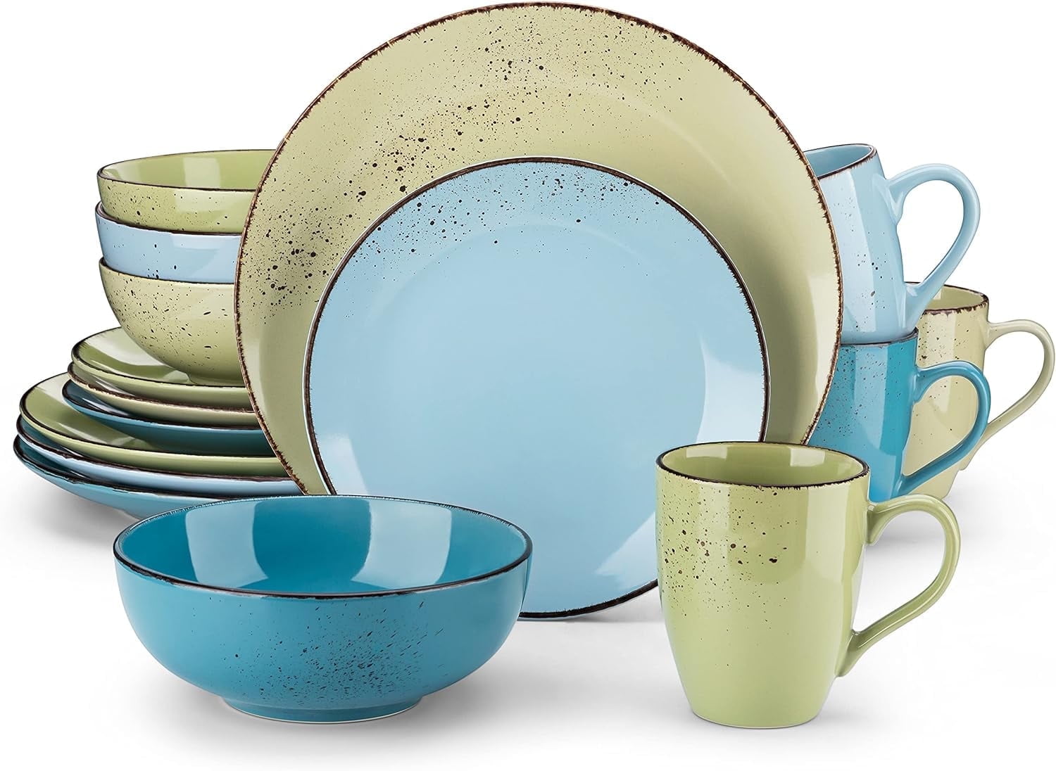 Elegant Modern Vancasso 16-Piece Stoneware Dinner Set, Multi-Colour for ...