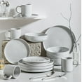 Vancasso, 16-Piece Stoneware Dinnerware Sets, Light Grey Dinner Set ...