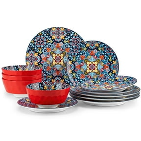 Paris Hilton London Collection 12-Piece Dinnerware Set, Elegant Bow ...