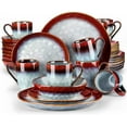 Vancasso Modern 32-Piece Stoneware Dinnerware Set, Red Dinner Set ...