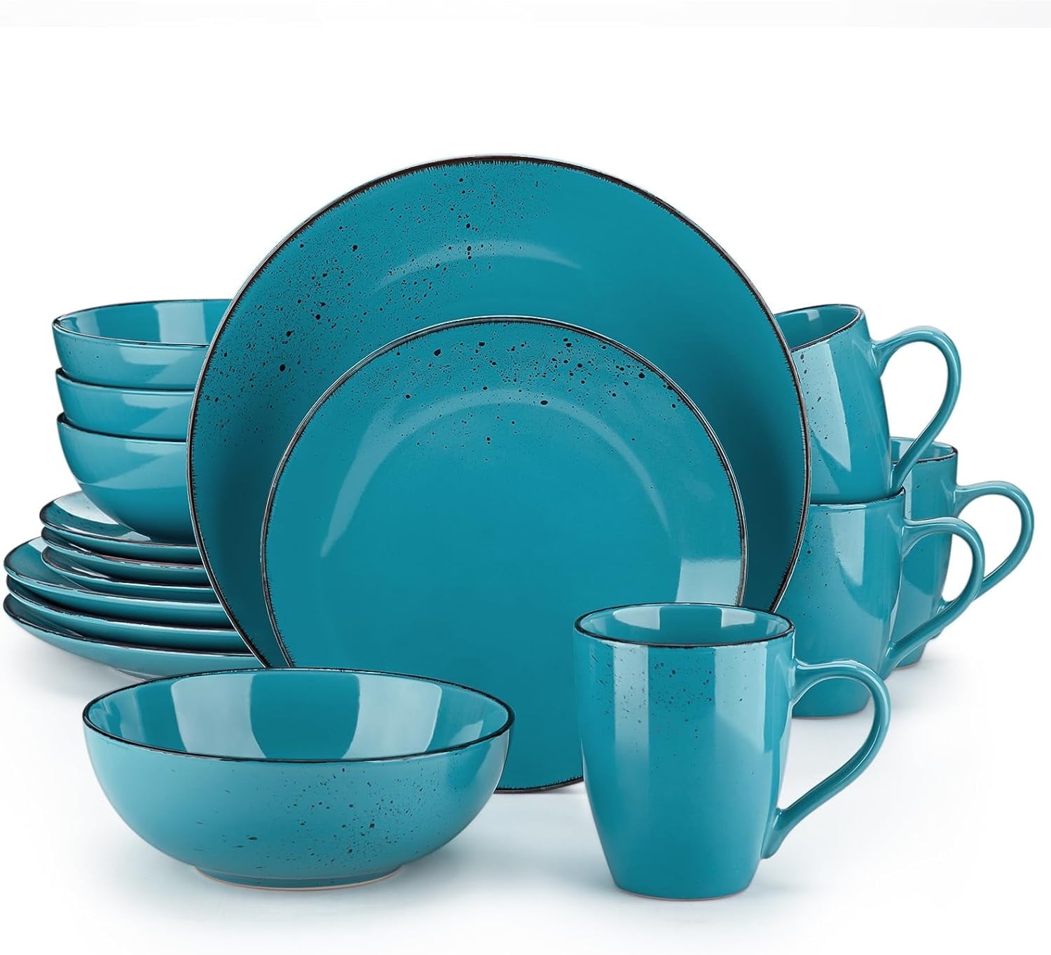 Vancasso 16-Piece Dinnerware Sets, Stoneware Dinner Set for 4, Sea Blue - Walmart.com