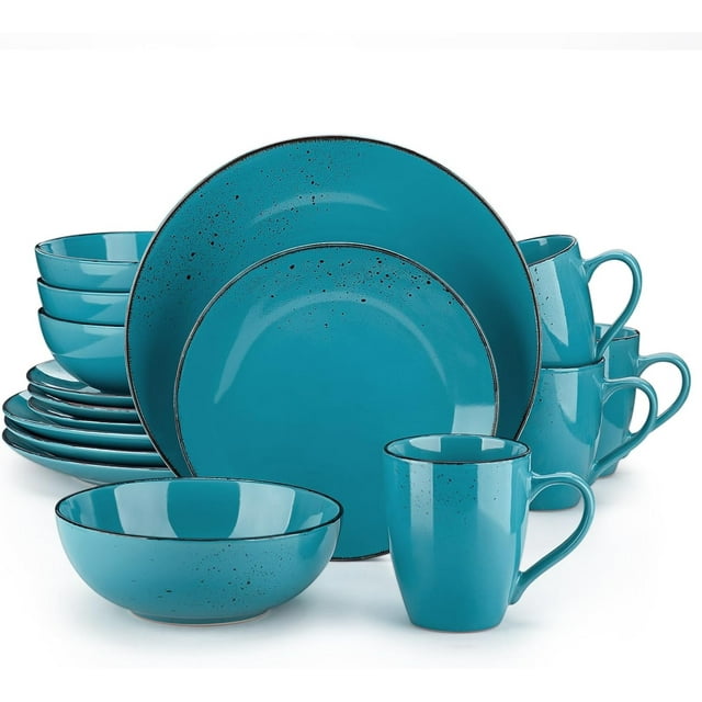 Vancasso 16-Piece Dinnerware Sets, Stoneware Dinner Set for 4, Sea Blue ...
