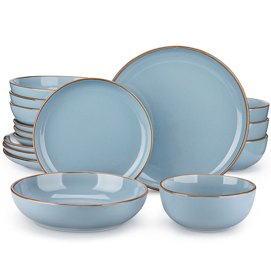 Vancasso NYMPH, 16-Piece dinnerware Set, Stoneware dinner set Plate, Blue - Walmart.com