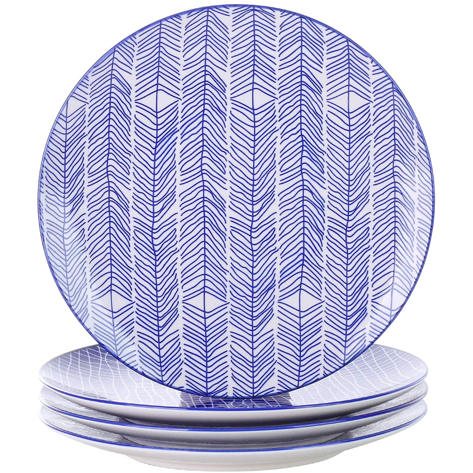 Vancasso Porcelain Dinnerware Sets, 16 Piece Blue Dinner Plate Set ...