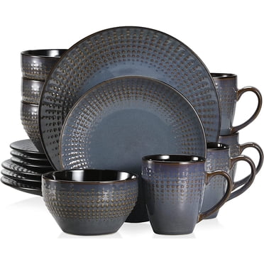 Corelle Rutherford 12-Piece Dinnerware Set, Service for 4, Blue and ...