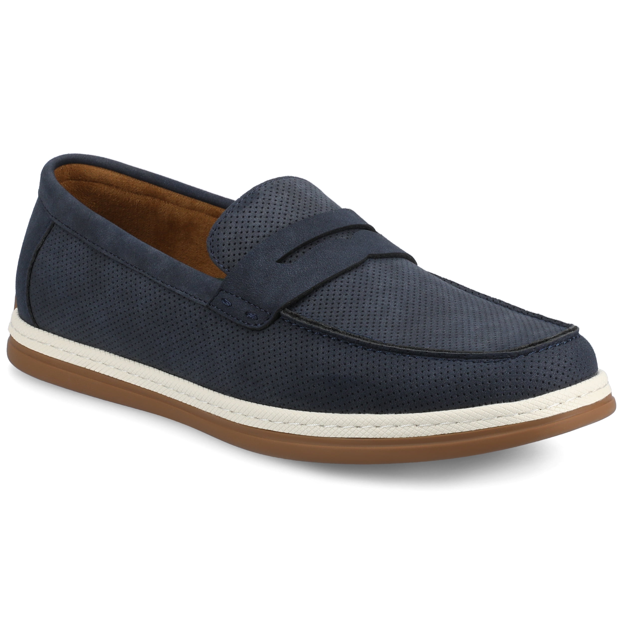 Vance Brantley Comfort Casual Slip-on Perforated Flexible Penny Loafer ...