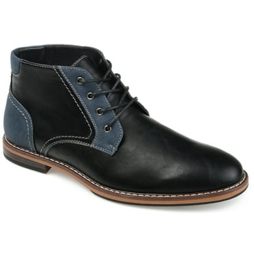 AM Shoes Mens Leather Cap Toe Lace Up Work Boot Shoes, Rust/Dark Brown ...