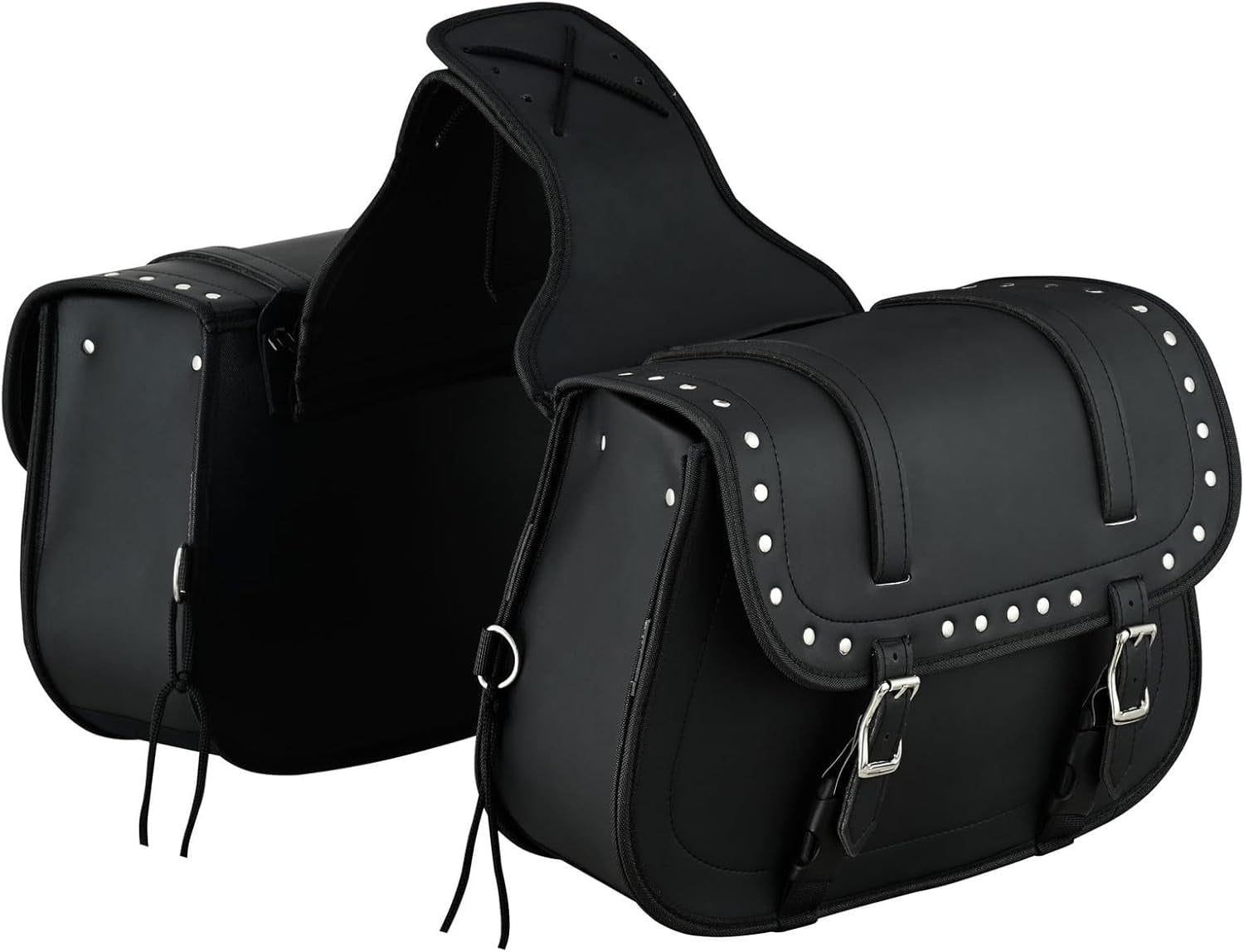 Vance Cruiser Studded Motorcycle Saddlebags 18L PVC Water-Resistant ...