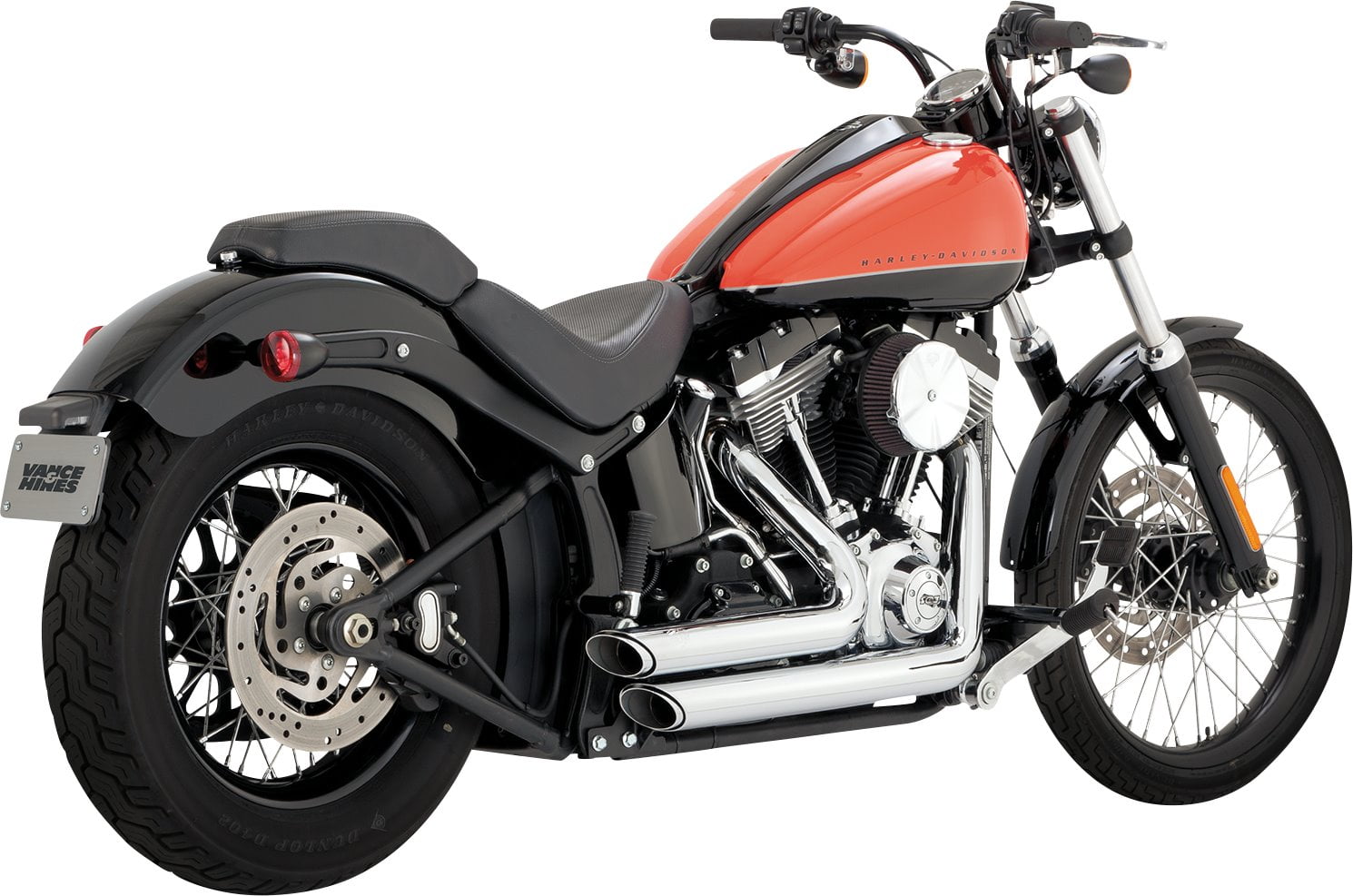 Vance & Hines Chrome Shortshots Staggered Exhaust System (17325 ...