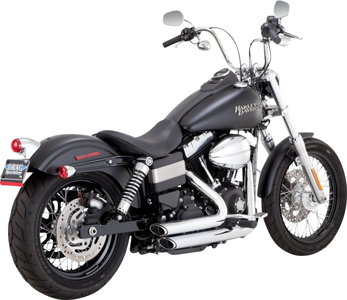 Vance & Hines Chrome Shortshots Staggered Exhaust System (17327 ...