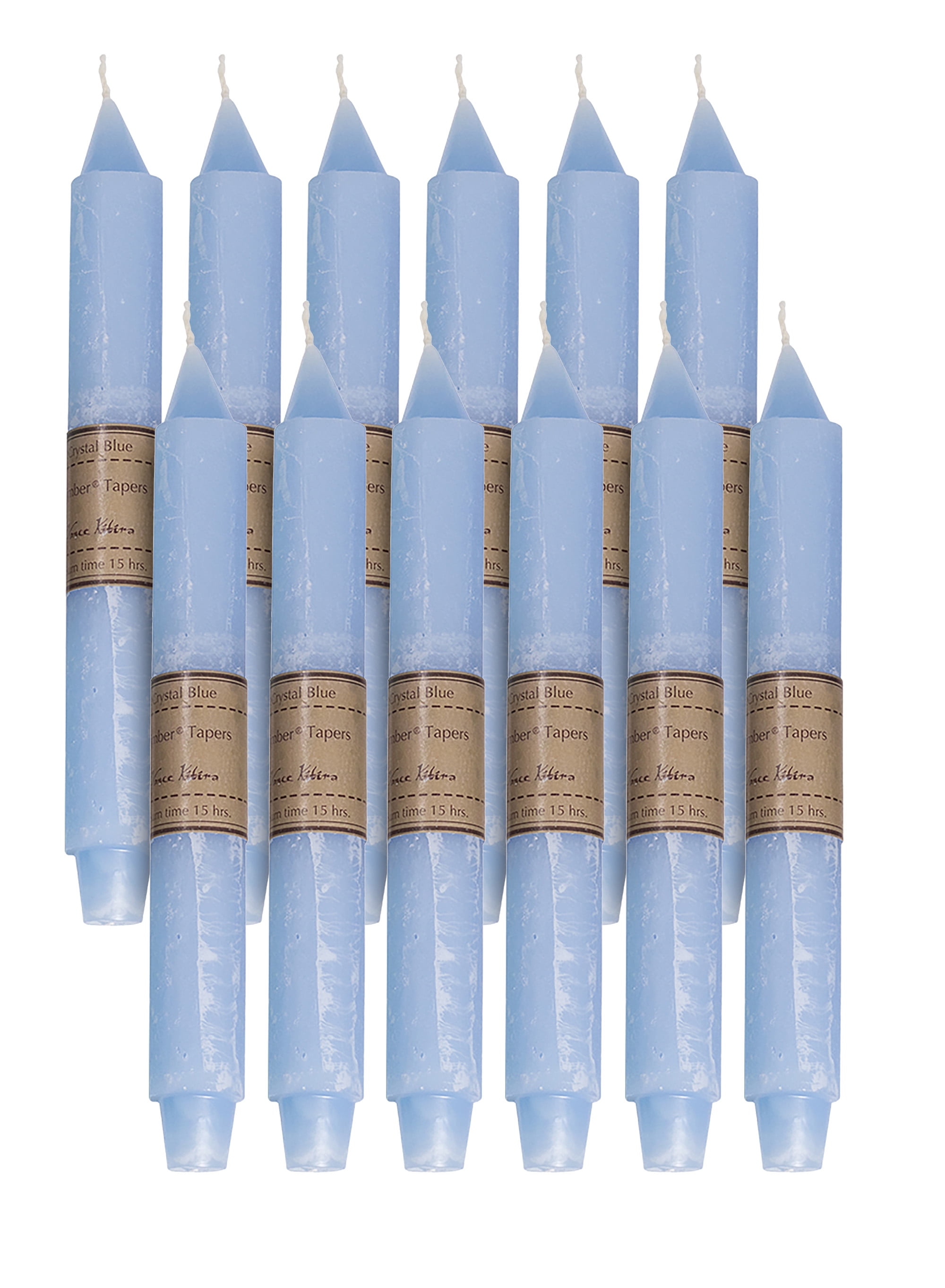 Vance Kitira 10" Crystal Blue Timber Trunk Taper - Set of 12 - Walmart.com