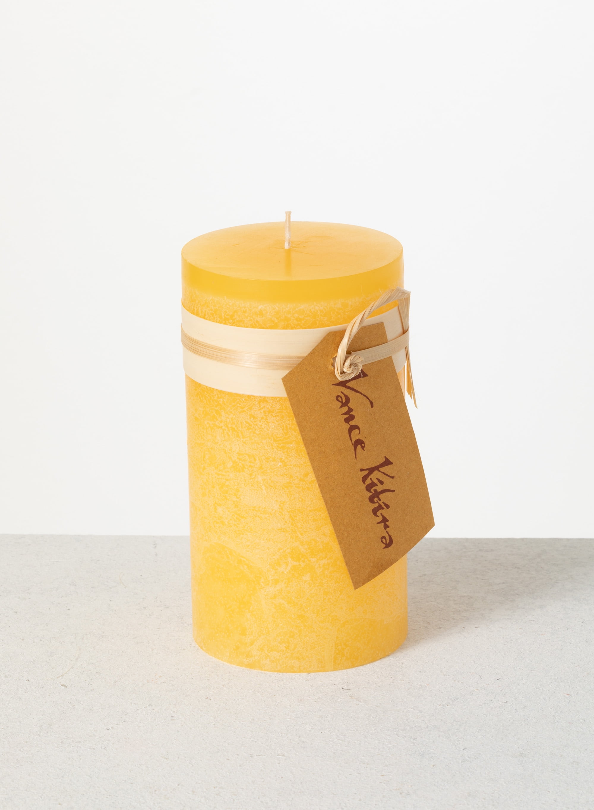 Vance Kitira 6" Pale Yellow Timber Pillar Candle - Walmart.com
