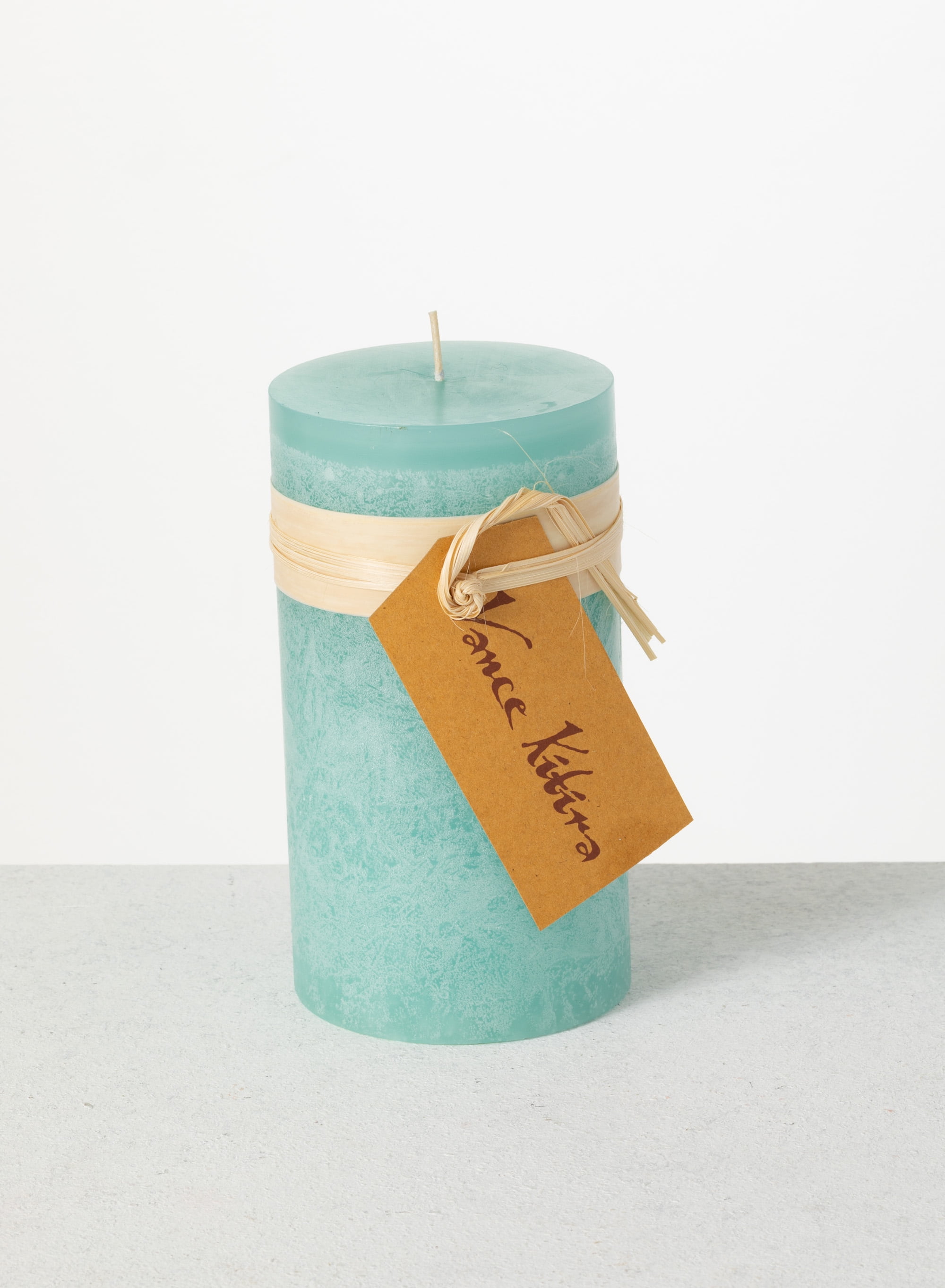 Vance Kitira 6" Sea Glass Blue Timber Pillar Candle - Walmart.com