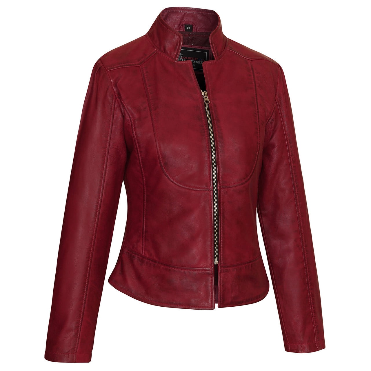 Vance Leathers 'Maya' Ladies Premium Soft Lightweight Burgundy Fitted ...