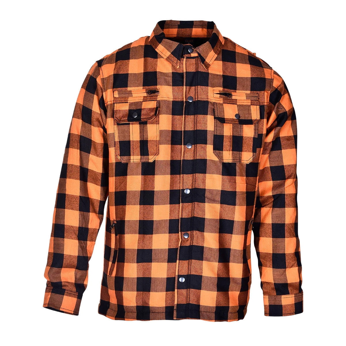 Men's Armored Checkered Flannel Biker Shirt, Multiple Waterproof ...