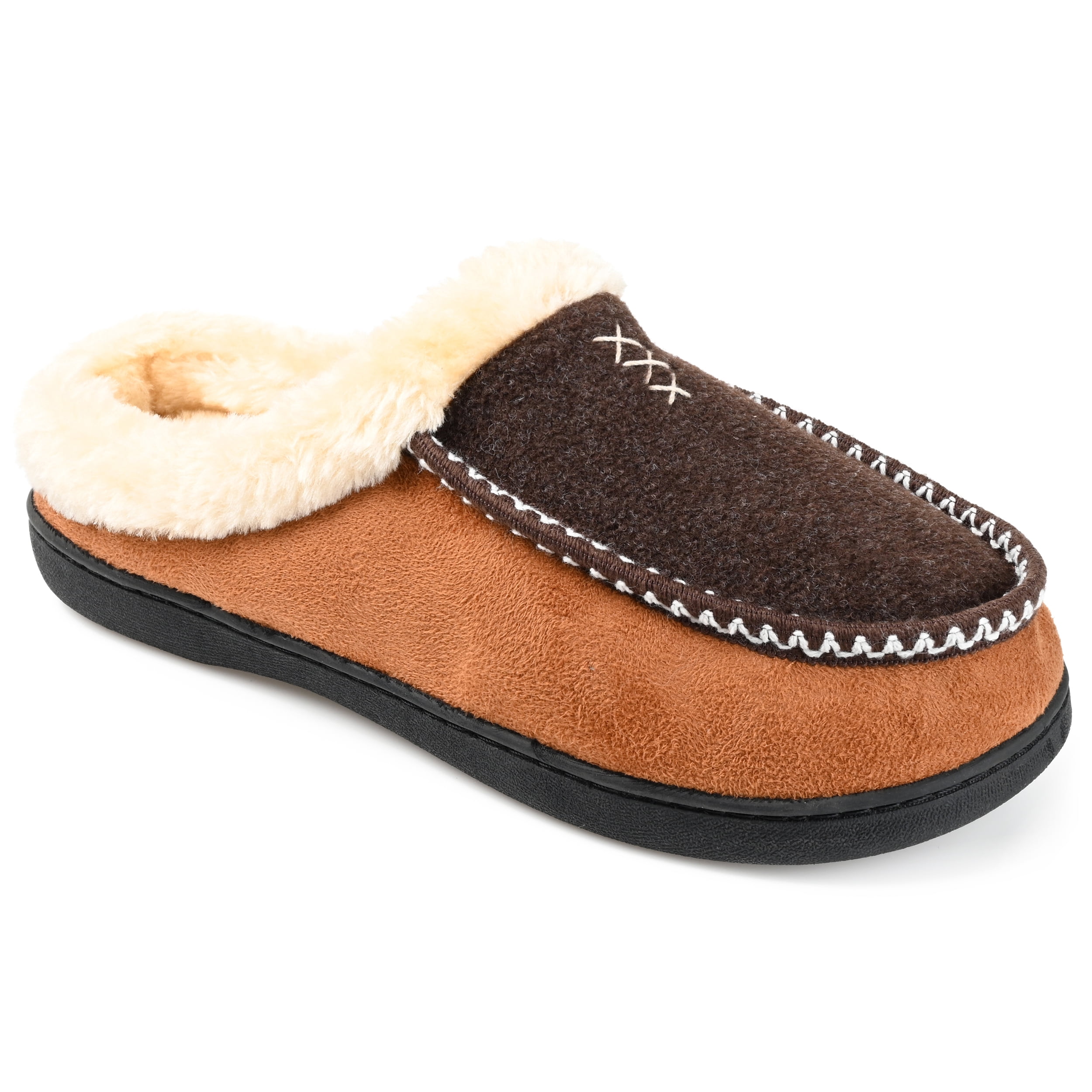Vance Mens Henry Shearling Slip-on Moccasin Clog Slipper - Walmart.com