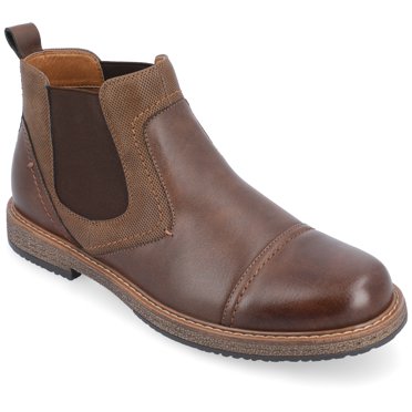 Vance Mens Garrett Pull-on Cap Toe Chelsea Boot - Walmart.com