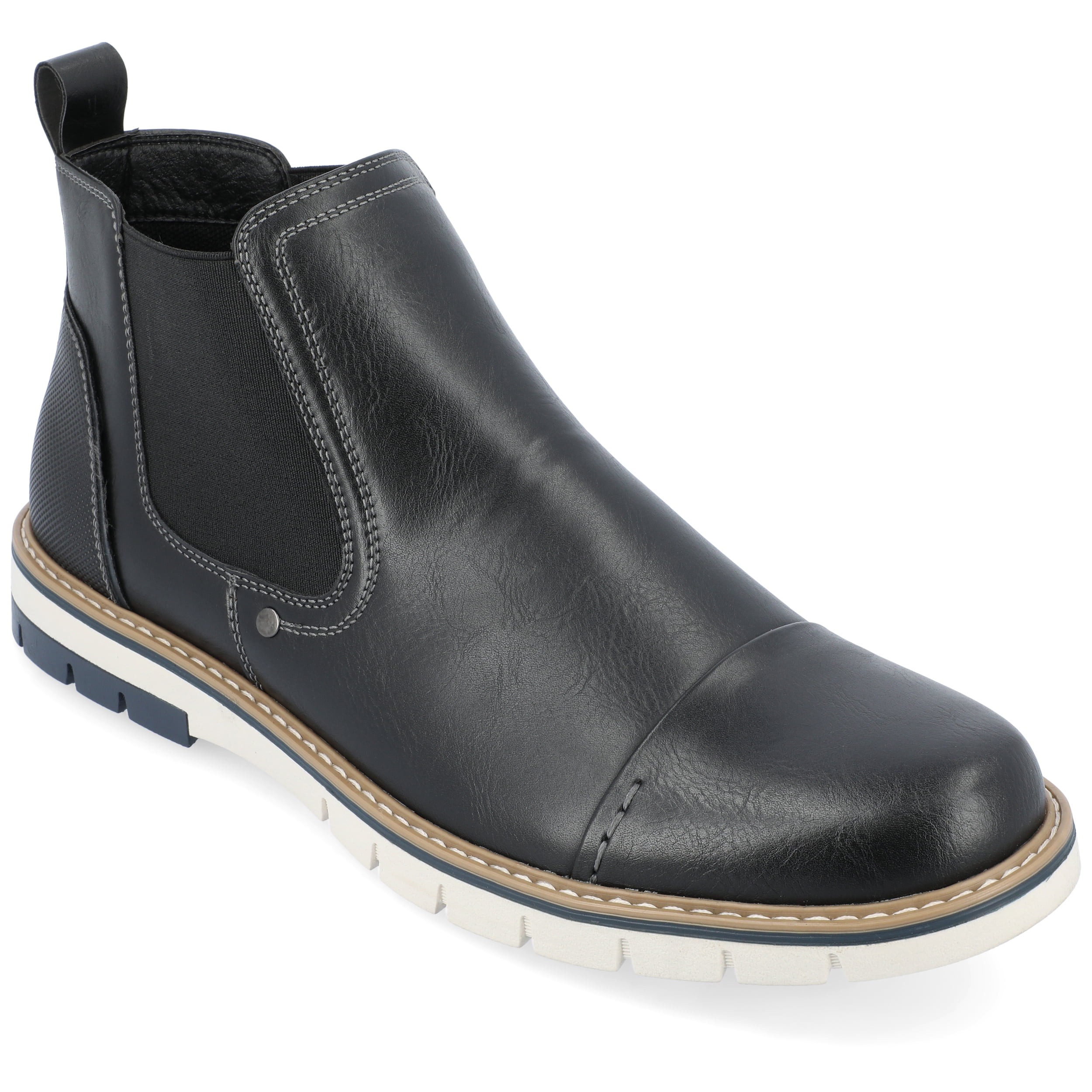 Vance Mens Waylon Pull-on Cap Toe Chelsea Boot - Walmart.com