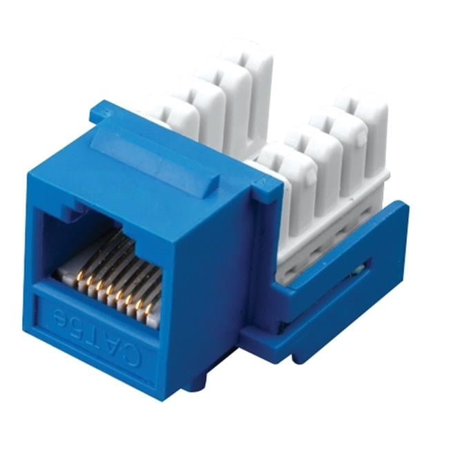 Vanco CAT5e RJ45 90 Degree Keystone Jack 110 Style Blue - - Walmart.com