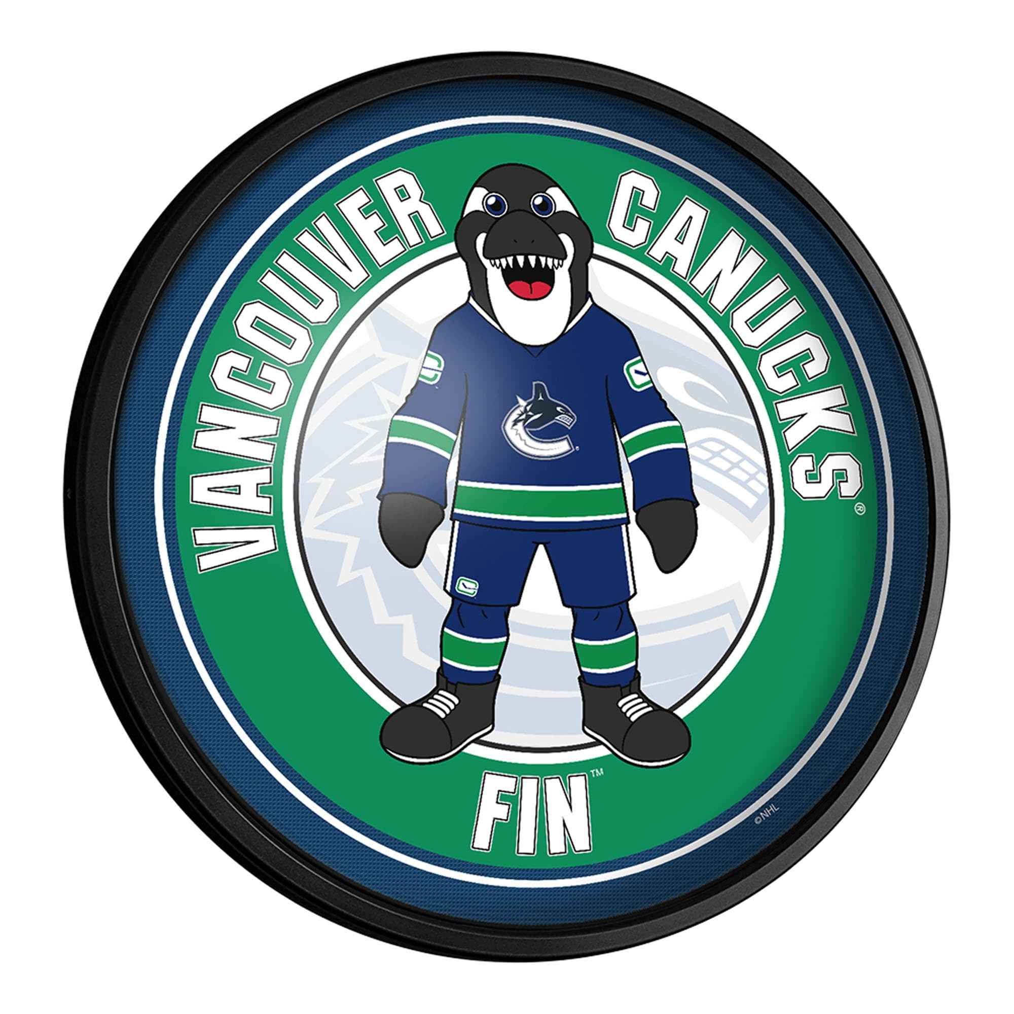 Vancouver Canucks Mascot 18'' Round Slimline Illuminated Wall Sign ...