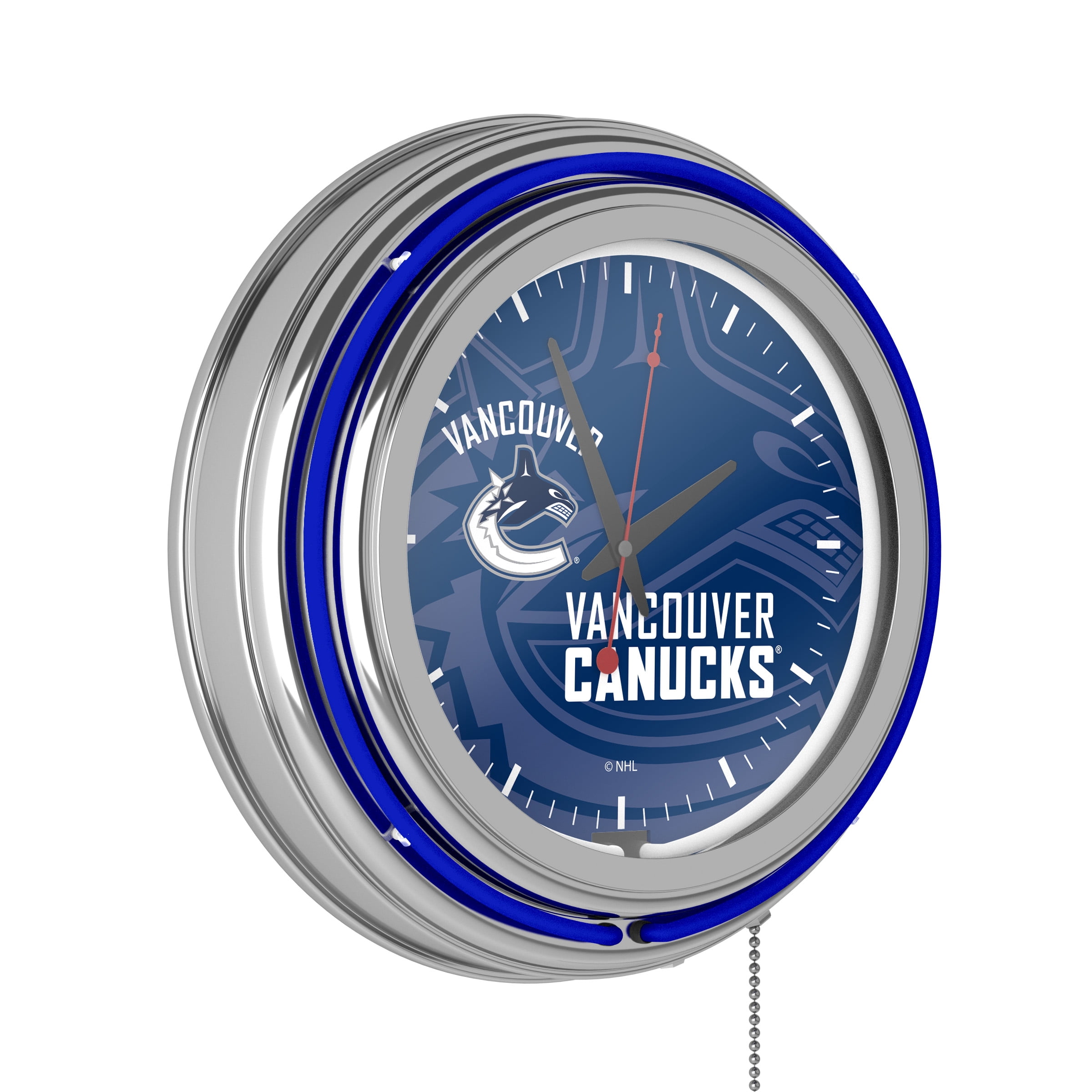 Vancouver Canucks Watermark Retro Neon Analog Wall Clock with Pull ...