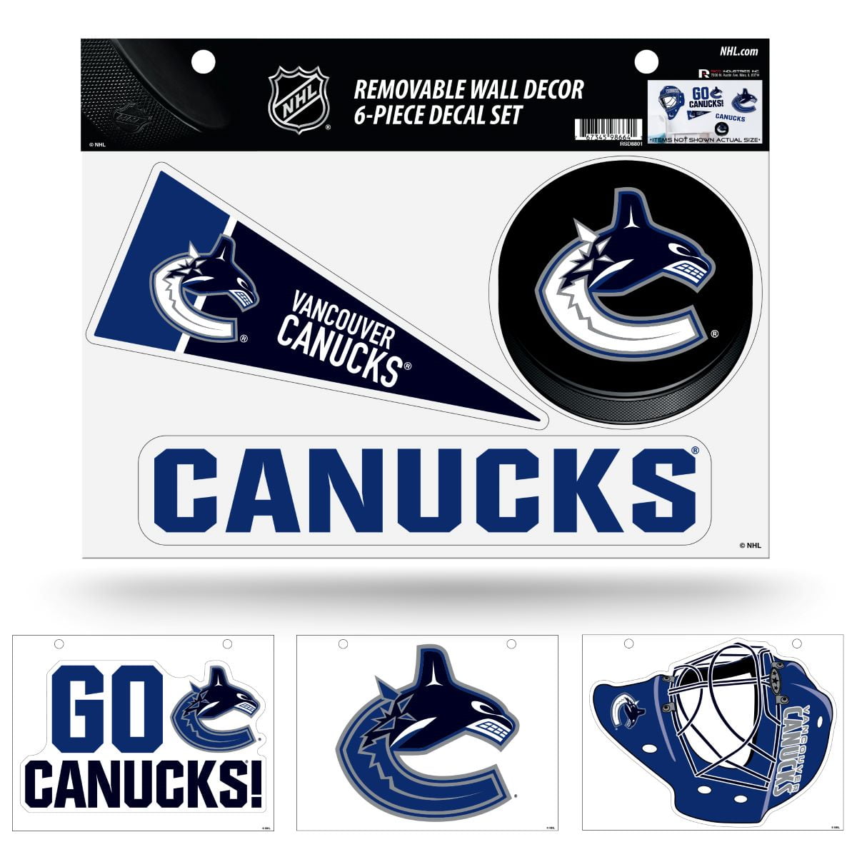 Vancouver Hockey Canucks (Set of 6) Individual Easy Peel Die-Cut Decal ...