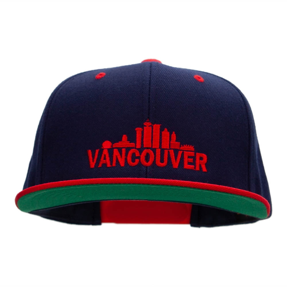 Vancouver Skyline Embroidered Wool Blend Classic Snapback - Navy Red ...