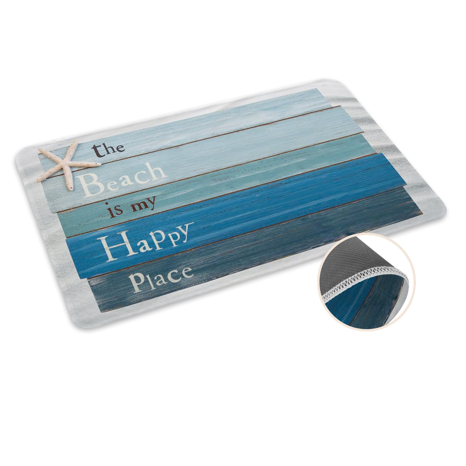 Vandarllin Beach Themed Doormats Area Rugs-The Beach is My Happy Place ...