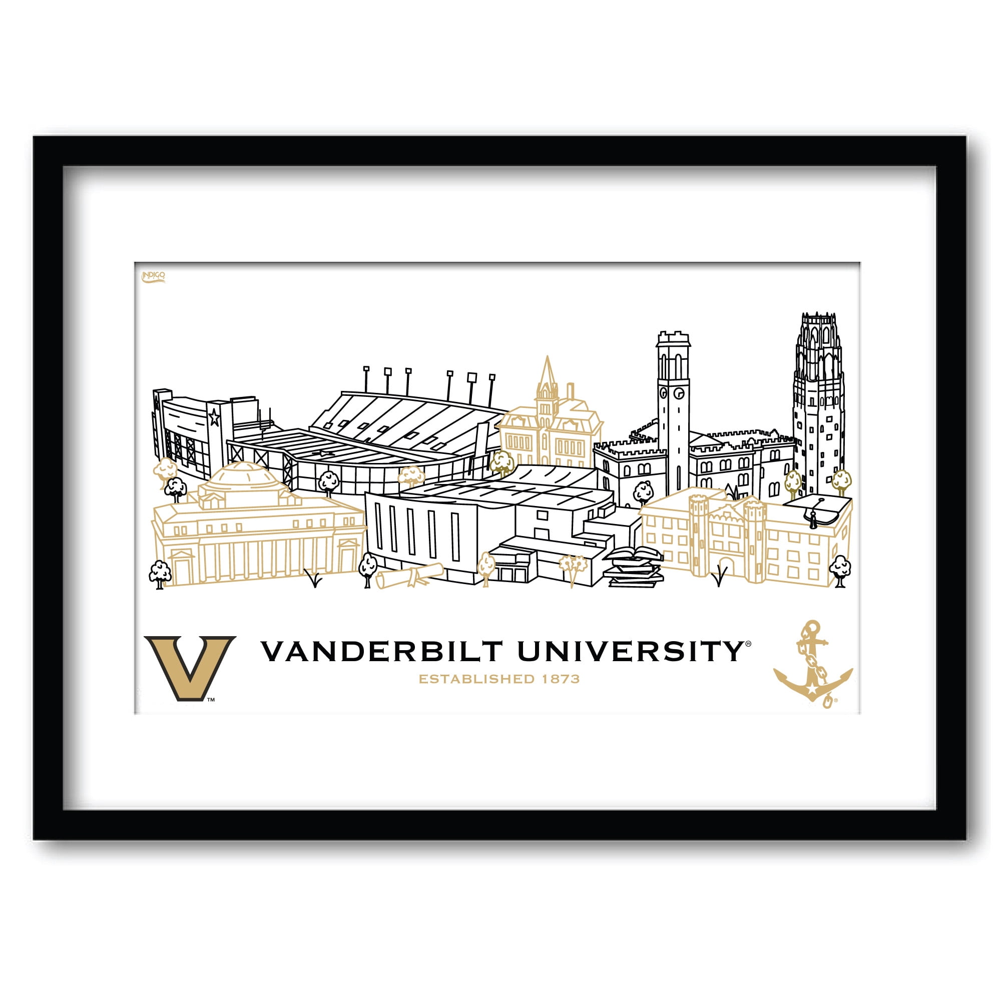 Vanderbilt Commodores 11" x 14" Framed Campus Wall Art Collage ...