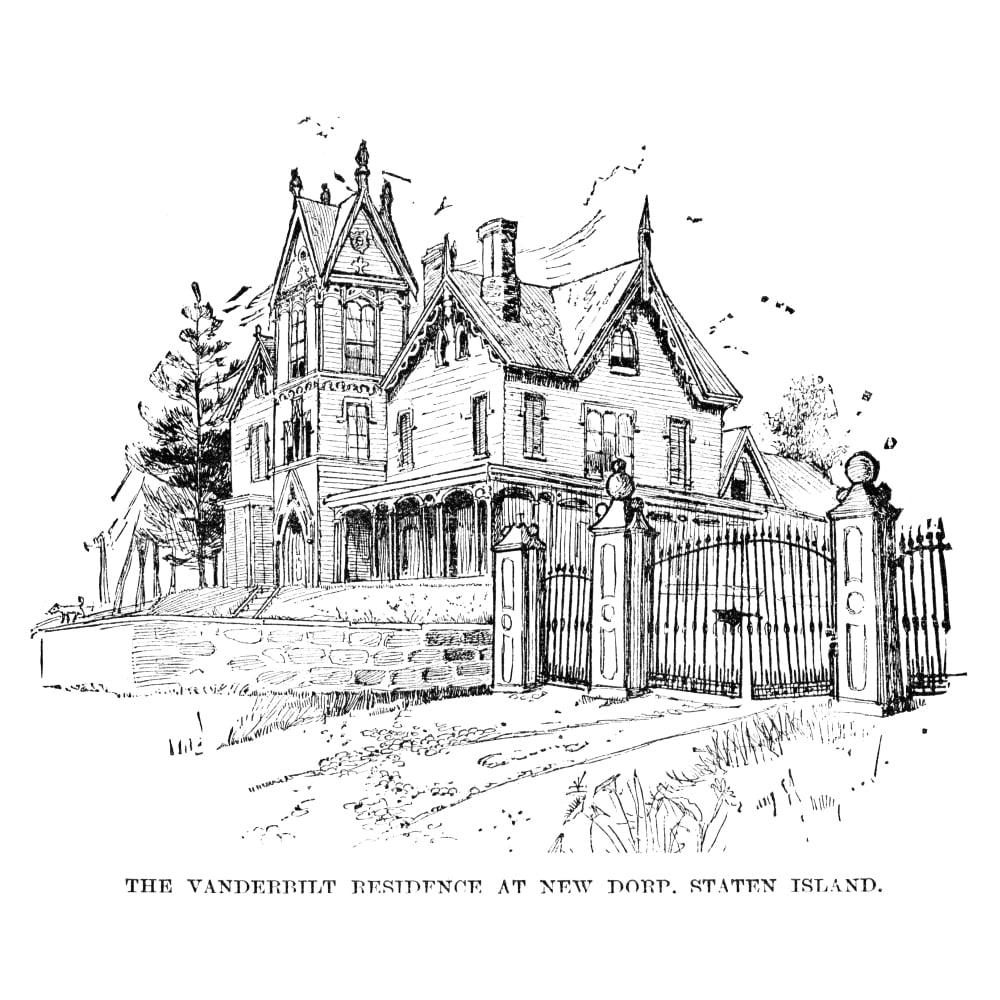 Vanderbilt Mansion 1885. Nthe William Vanderbilt Mansion In New Dorp ...
