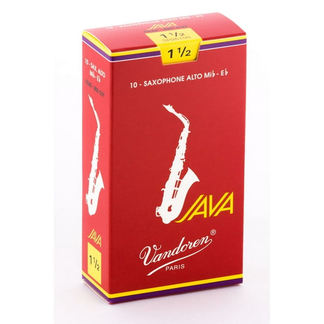 Vandoren Alto Sax Java Red Reeds Strength #1.5; Box of 10 - Walmart.com