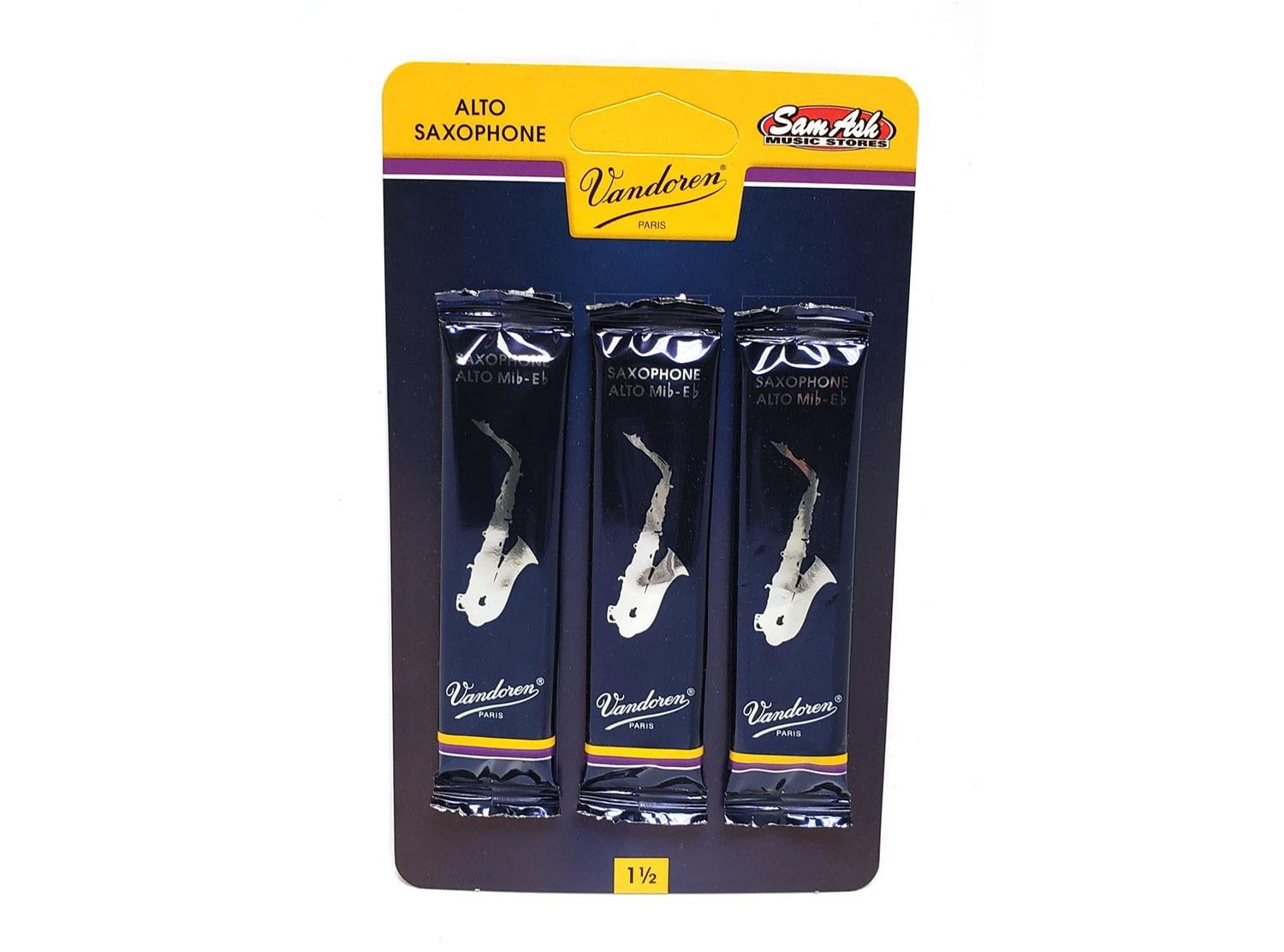 Vandoren Alto Sax Traditional Reeds Strength 3.5, 3 Pack - Walmart.com